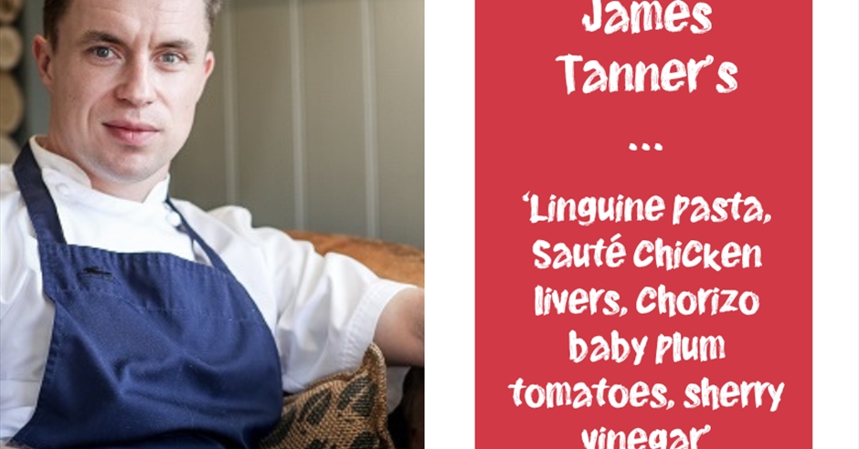 Linguine pasta, Sauté chicken livers, chorizo baby plum tomatoes ...